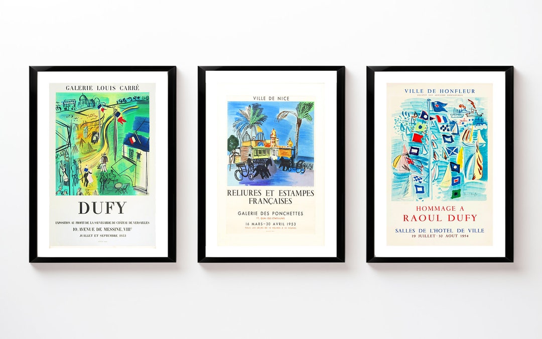 Raoul Dufy Exhibition Posters: Modern Art Print Set of 3 - Etsy