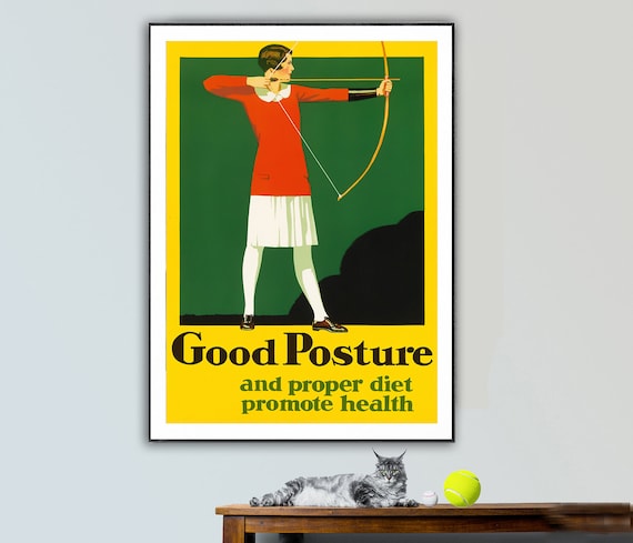 Good Posture and Proper Diet Promote Health Vintage Poster | Etsy