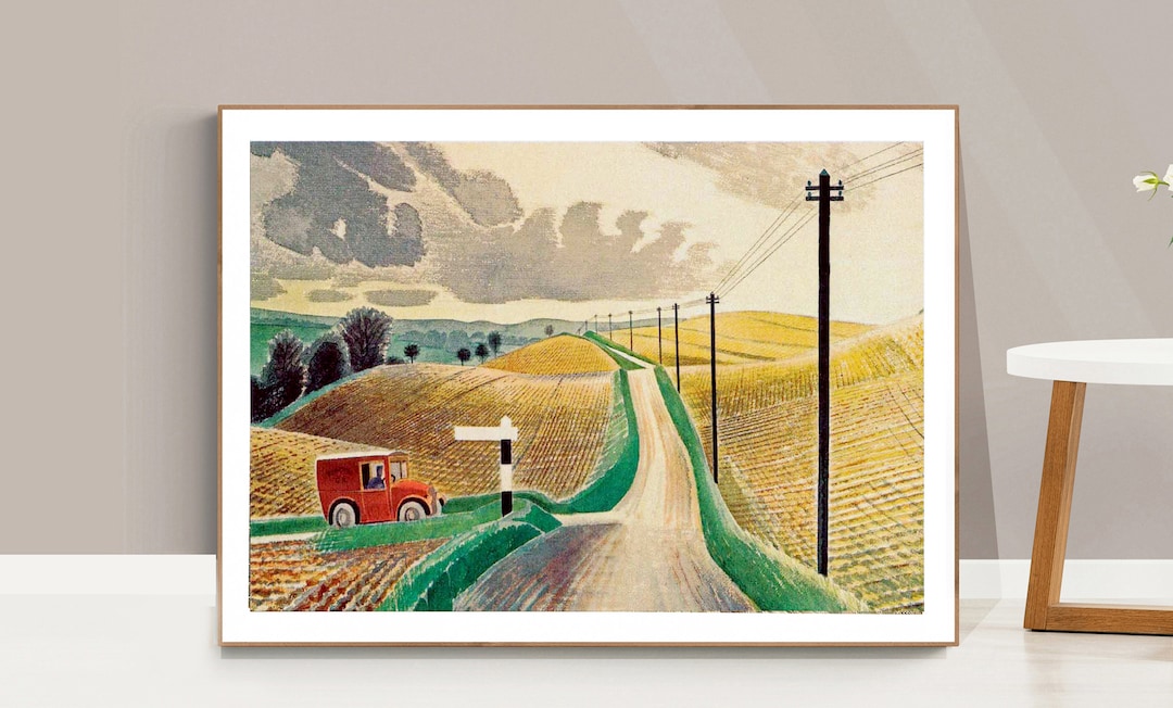 Eric Ravilious English Landscape Art Print: Vintage Caravan Decor - Etsy