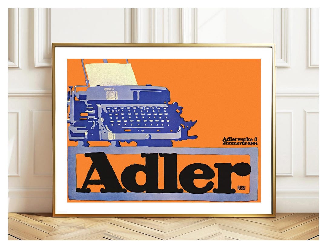 Vintage Adler Advertisement Art Print - Reproduction of a Vintage ...
