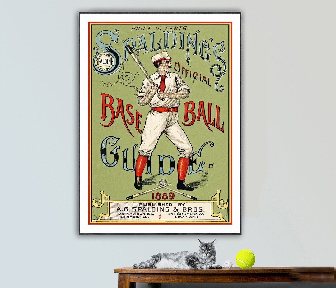 Spalding's Baseball Guide Vintage Sport Poster - 1889 - Etsy