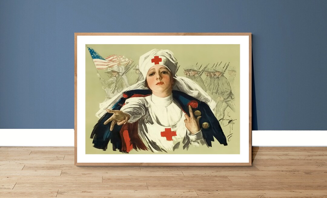 Red Cross Vintage Poster- Inspirational Poster, Motivational Print ...