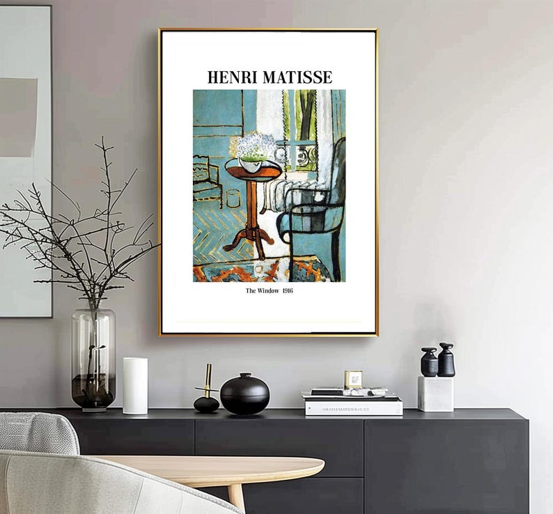 Henri Matisse 'the Window' Art Print: Expressionist Blue Interior Scene ...