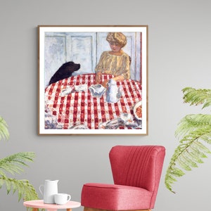 The Red Checkered Tablecloth by Pierre Bonnard Fine Art Print ...