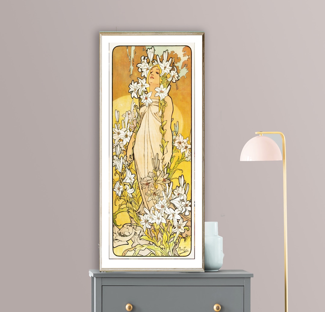 Les Fleurs, Flowers by Alphonse Mucha Fine Art Print Poster Paper or ...
