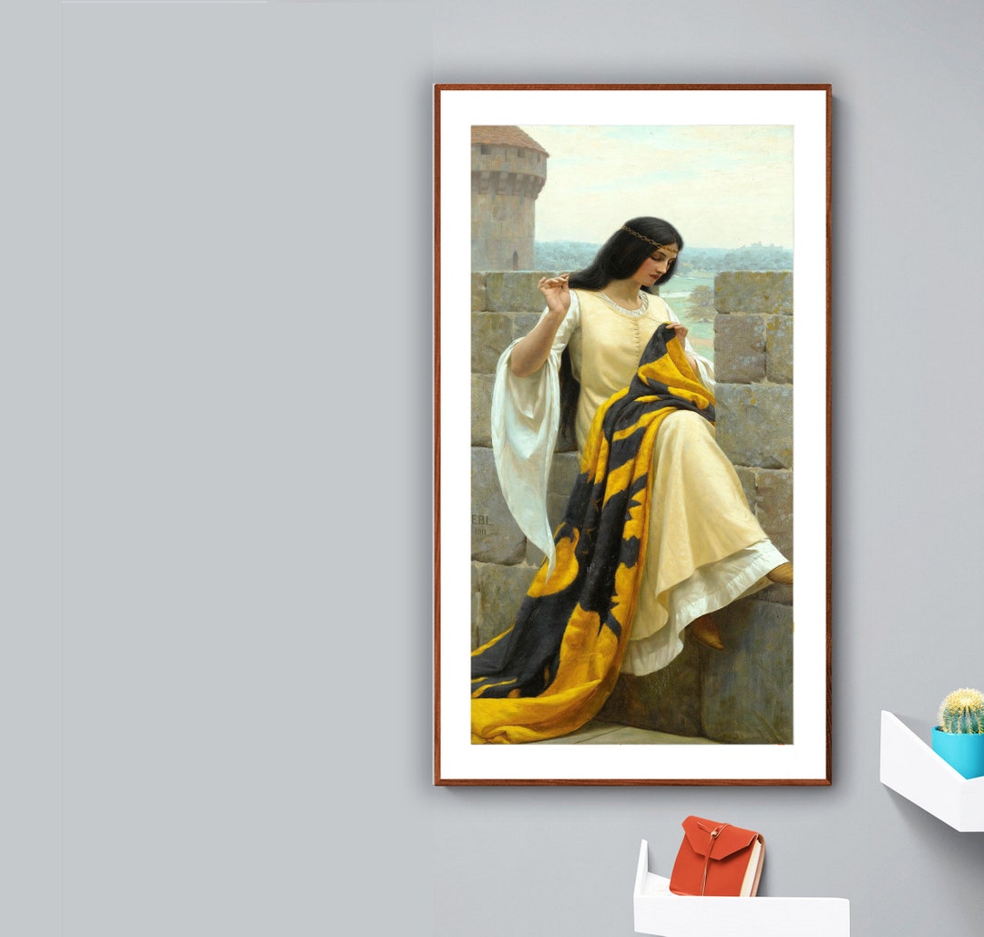 Stitching The_standard by John Frederic Leighton Fine Art Poster ...