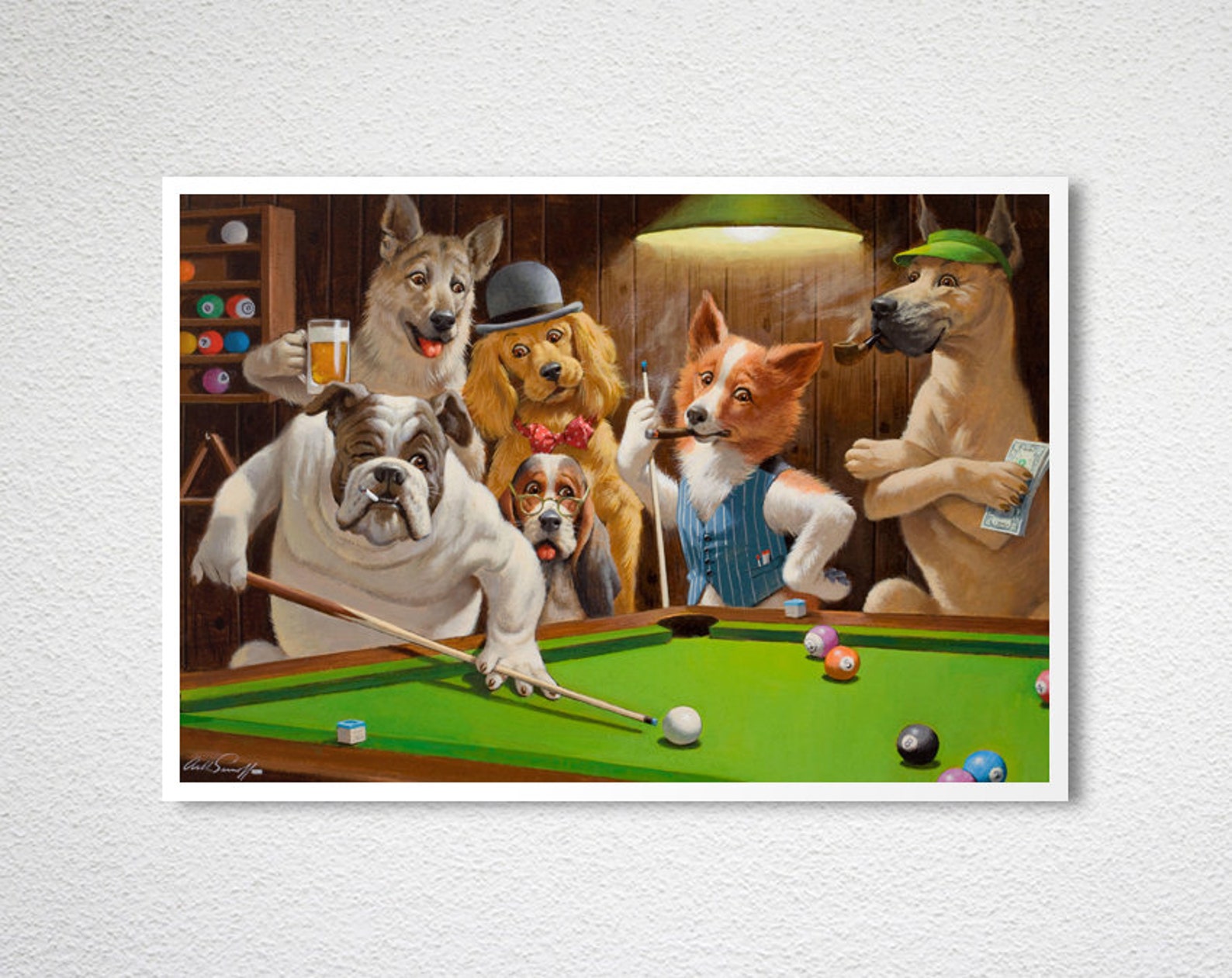 Dogs Playing Pool Billiard by Cassius Marcellus Coolidge Fine - Etsy