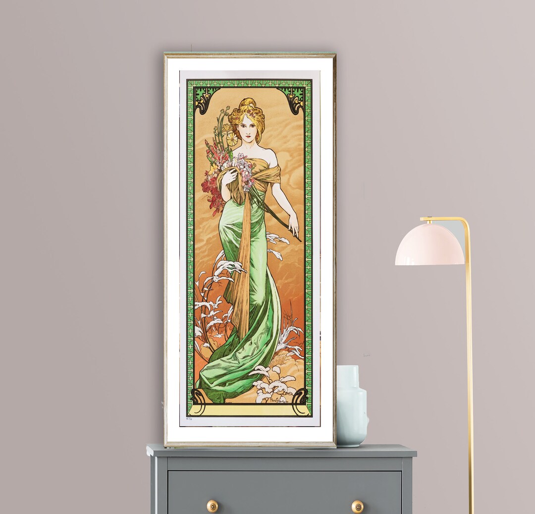 Spring by Alphonse Mucha Fine Art Print Poster Paper or Canvas Print ...