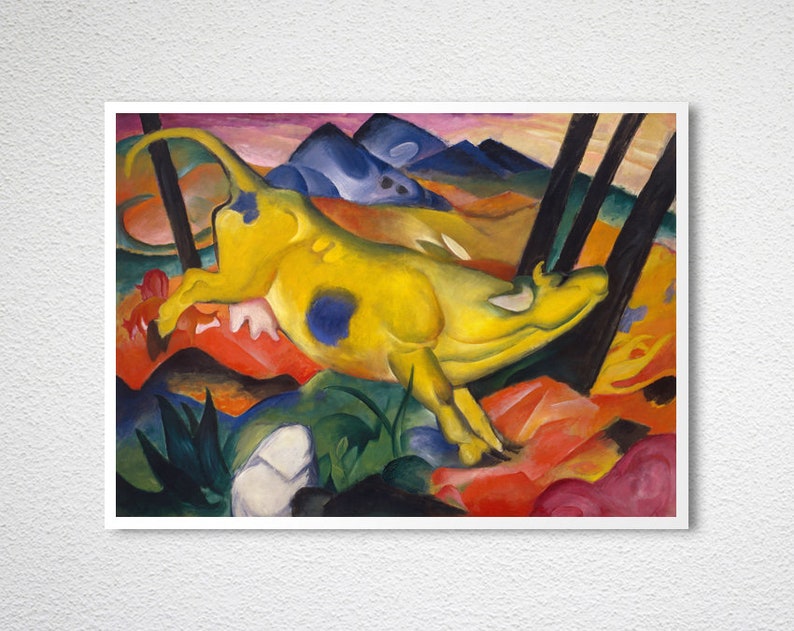 Franz Marc Yellow Cow Fine Art Print - Expressionist Wall Decor - Etsy