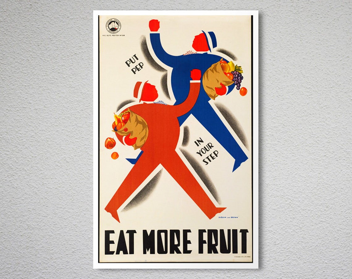 Eat More Fruit Vintage Food&drink Poster Poster Paper or - Etsy