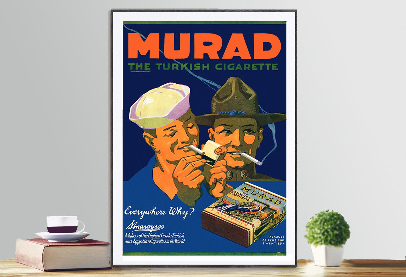 Murad the Turkish Cigarette Vintage Poster Poster Paper or | Etsy