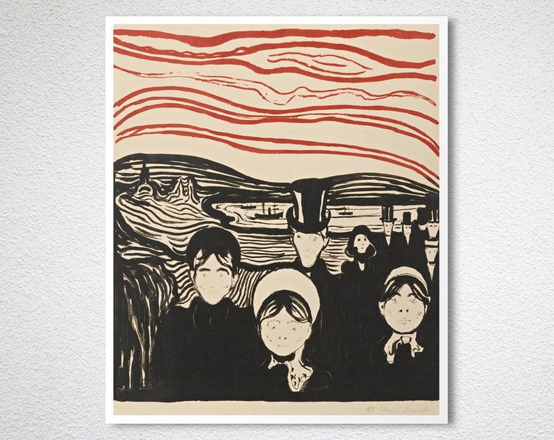 Angst by Edvard Munch Fine Art Print Expressionist Art | Etsy