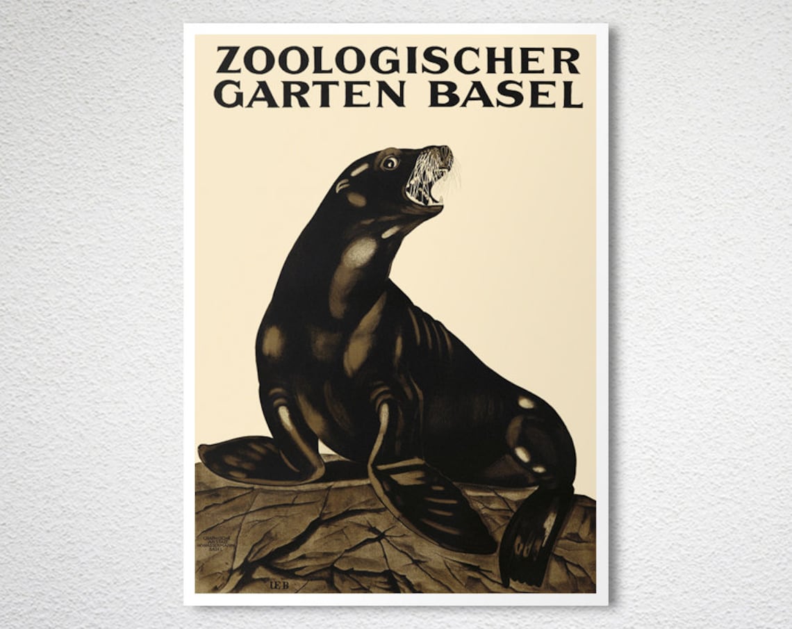 Zoologischer Garten Basel Vintage Poster by Urs Eggenschwyler | Etsy