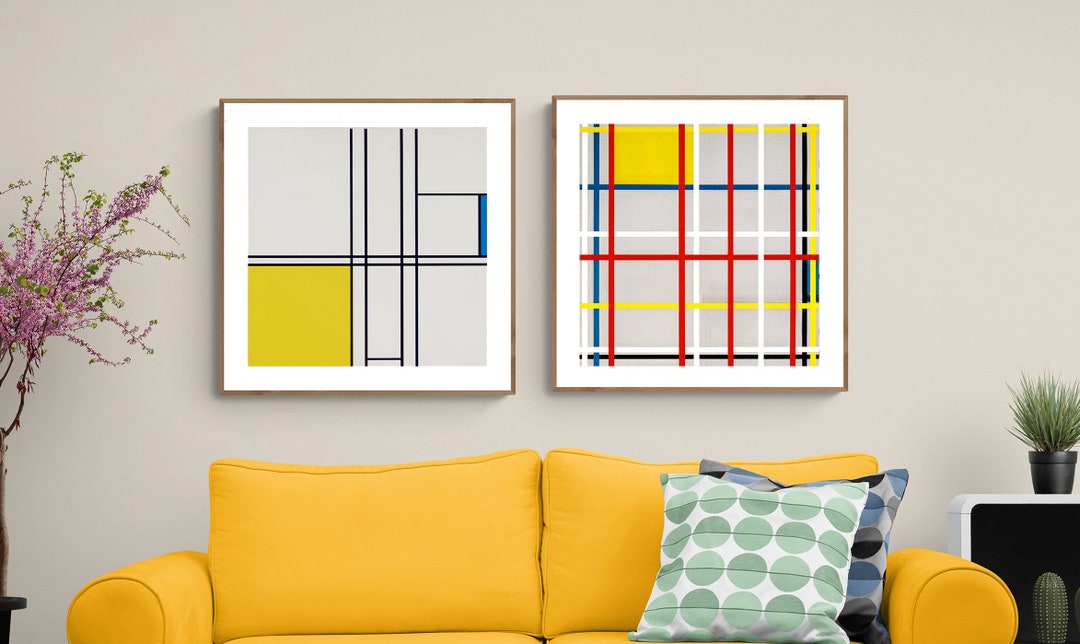 Piet Mondrian Prints Set: Geometric Abstract Art, Wall Decor - Etsy