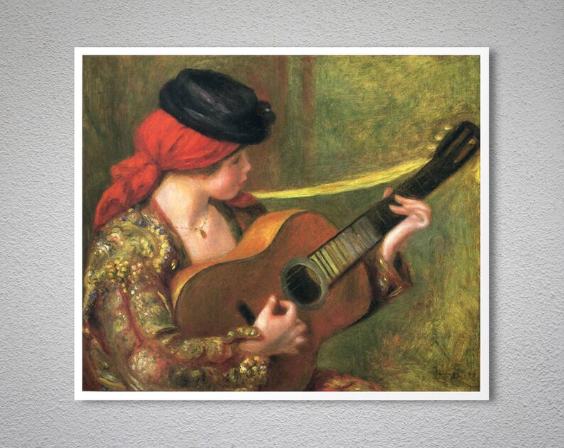 Young Spanish Woman With a Guitar by Pierre Auguste Renoir - Etsy