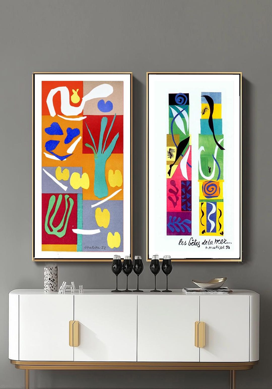 Henri Matisse Collection Set of 2 Vegetaux and Beasts of the Sea Fine ...