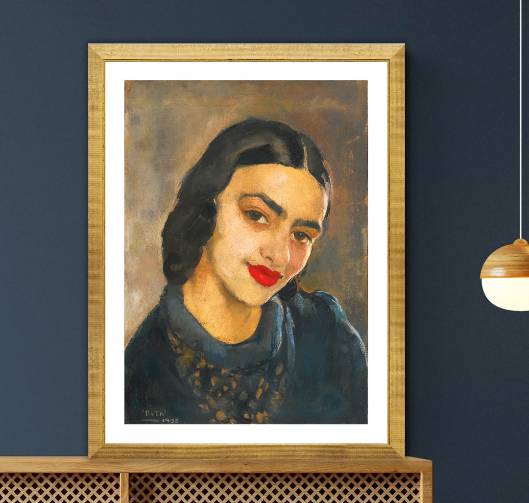 Amrita Sher Gill, Self Portrait Fine Art Print Poster Paper or Canvas ...