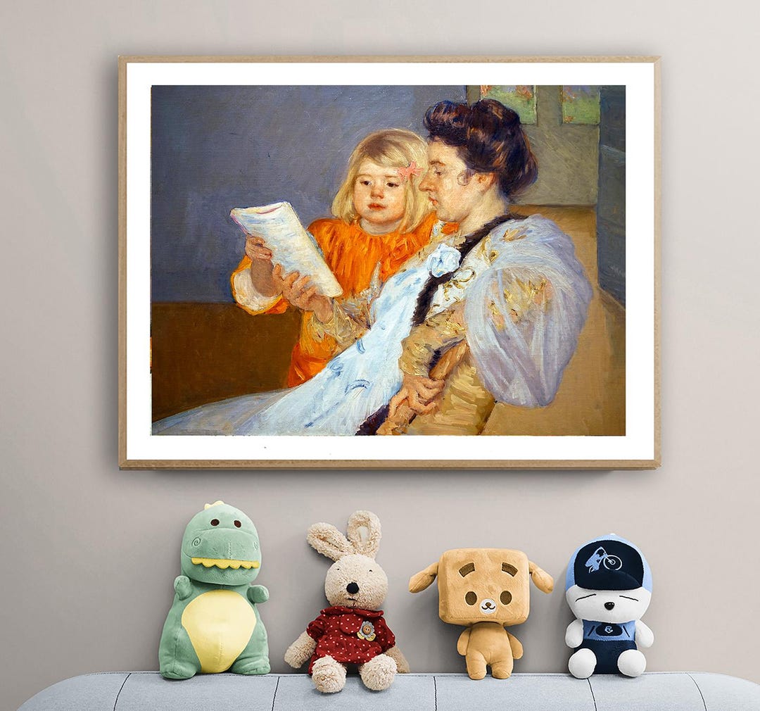 The Reading Lesson by Mary Cassatt Fine Art Print - Figurative Wall Art ...