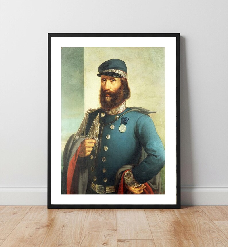 Portrait of Giuseppe Garibaldi by Gerolamo Induno Art Print - - Etsy