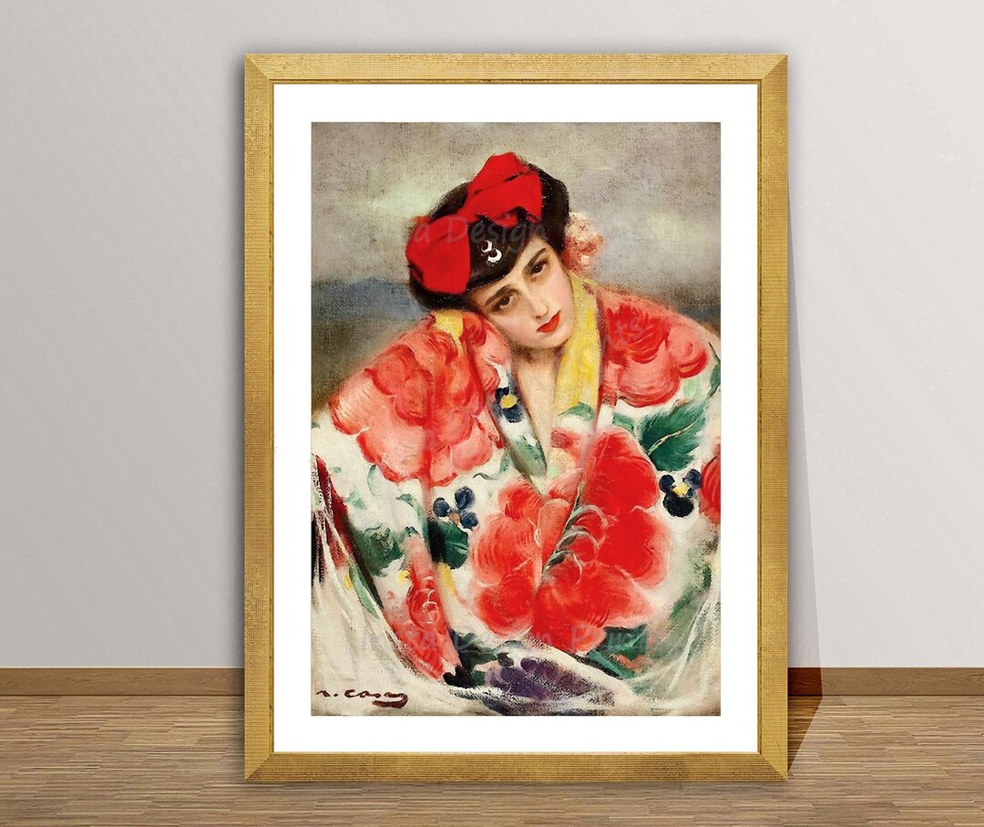 Ramon Casas 'girl With Shawl' Art Print: Spanish Modernism - Etsy