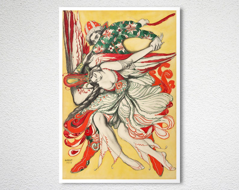 Firebird by Leon Bakst Fine Art Print Costume Design - Etsy