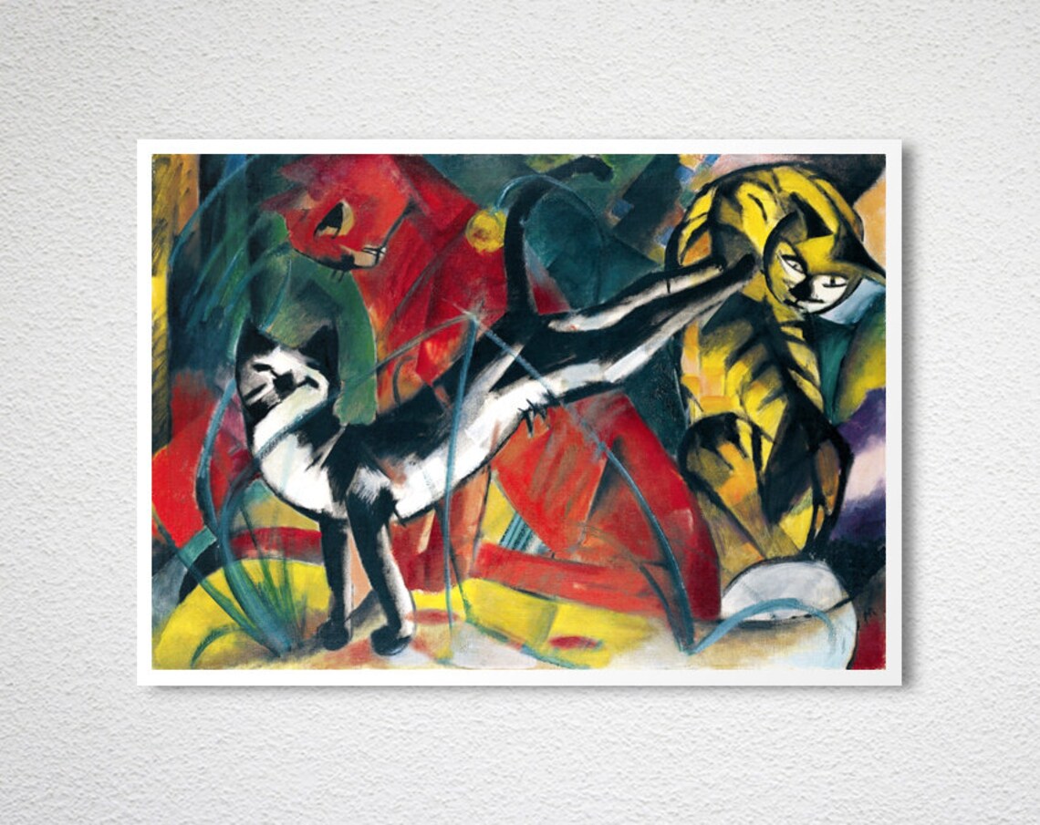 Drei Katzen von Franz Marc Fine Art Print PosterPapier | Etsy