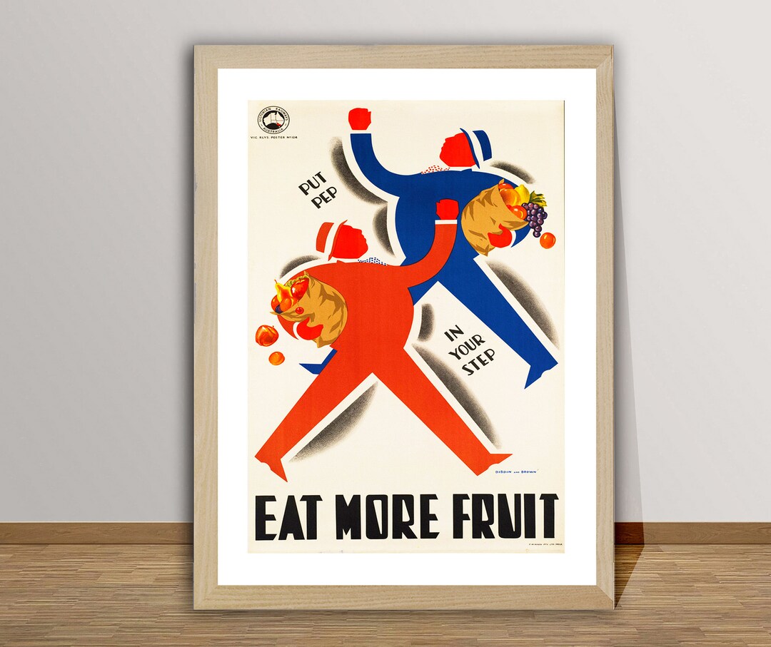 Eat More Fruit Vintage Food&drink Poster - Motivational Poster, Kitchen ...