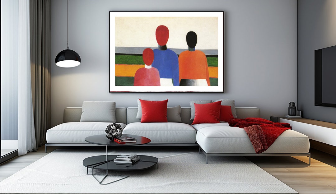 Three Female Figures by Kazimir Malevich Fine Art Print - Abstract ...