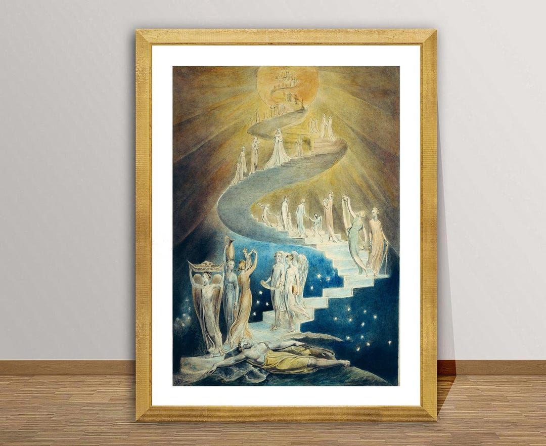 William Blake Jacob's Ladder Print: Religious Fine Art - Etsy