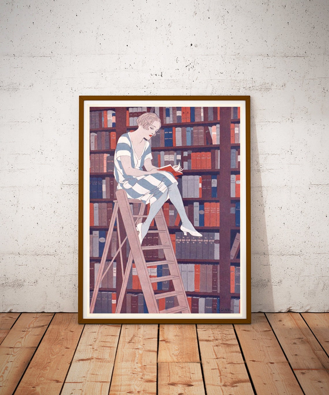 Blue Stocking by Reginald Higgins Fine Art Print - Etsy