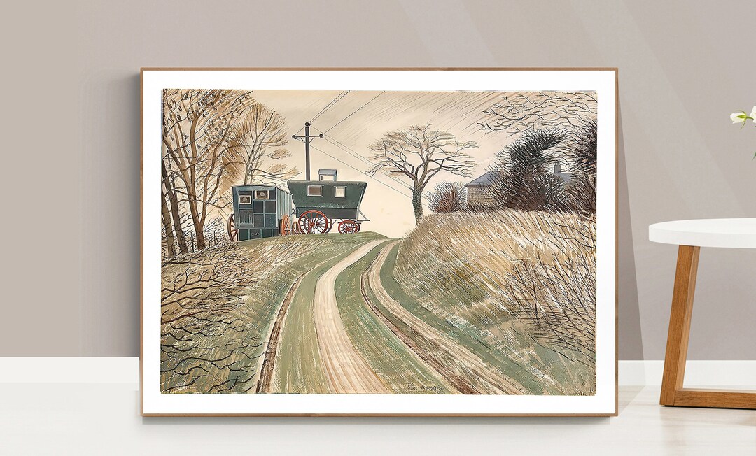 Caravans by Eric Ravilious Fine Art Print - Landscape Artwork, Paysage ...