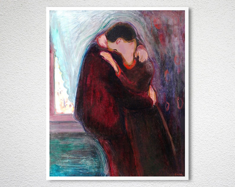 The Kiss by Edvard Munch Fine Art Print Poster Paper or - Etsy