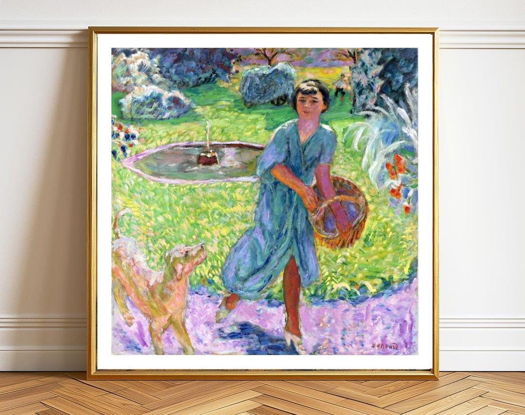 Pierre Bonnard Print: Young Girl With Dog, Garden Scene - Etsy