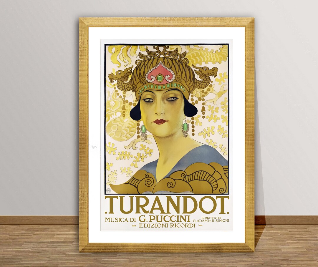 Turandot Musica Di Puccini Vintage Music Poster, 1926 - Turandot Opera ...