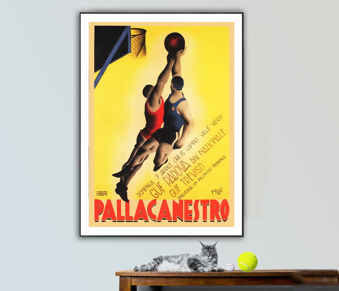 Pallacanestro Sport Poster by Piquillo Poster Paper or Canvas Print ...