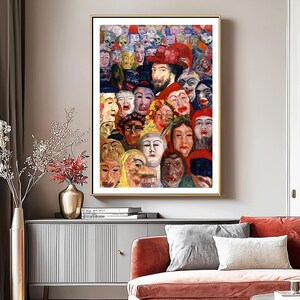 James Ensor Self Portrait With Masks Fine Art Print: Expressionist ...