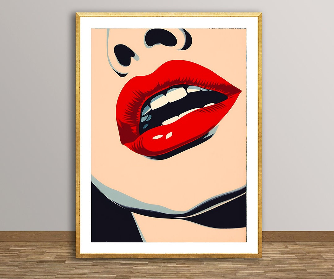 Red Lip Pop Art Fine Art Print - Pop Art, Modern Poster, Gift Idea ...