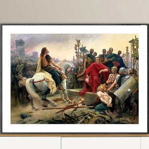 Vercingetorix Surrenders to Caesar Art Print by Royer – Historical Wall ...