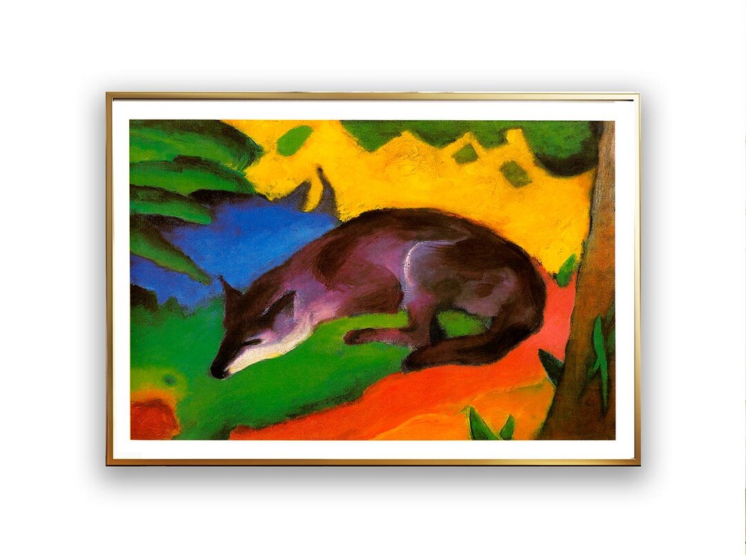 Franz Marc Blue Fox Art Print: Expressionist Animal Painting - Etsy