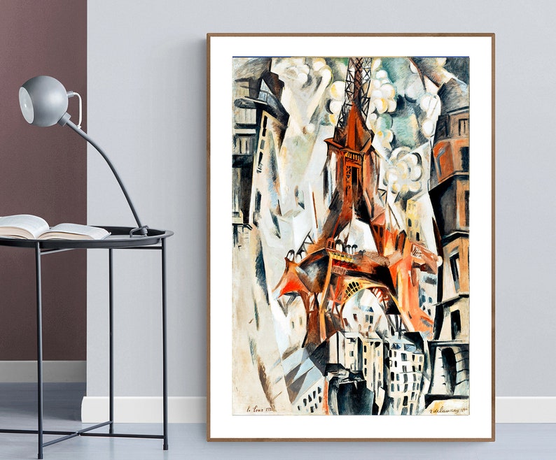 Eiffel Tower Art Print by Robert Delaunay: Cubist Orphist Wall Decor - Etsy