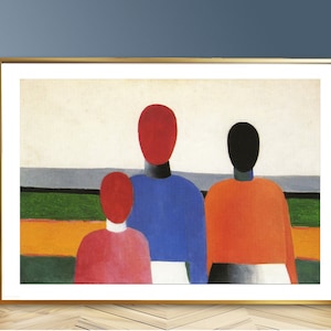 Three Female Figures by Kazimir Malevich Fine Art Print - Abstract ...