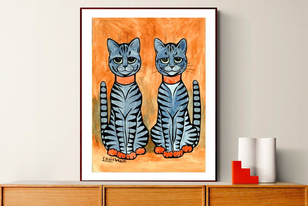 Twins by Louis Wain Fine Art Print, Cat Lovers Poster, Animal Lover ...