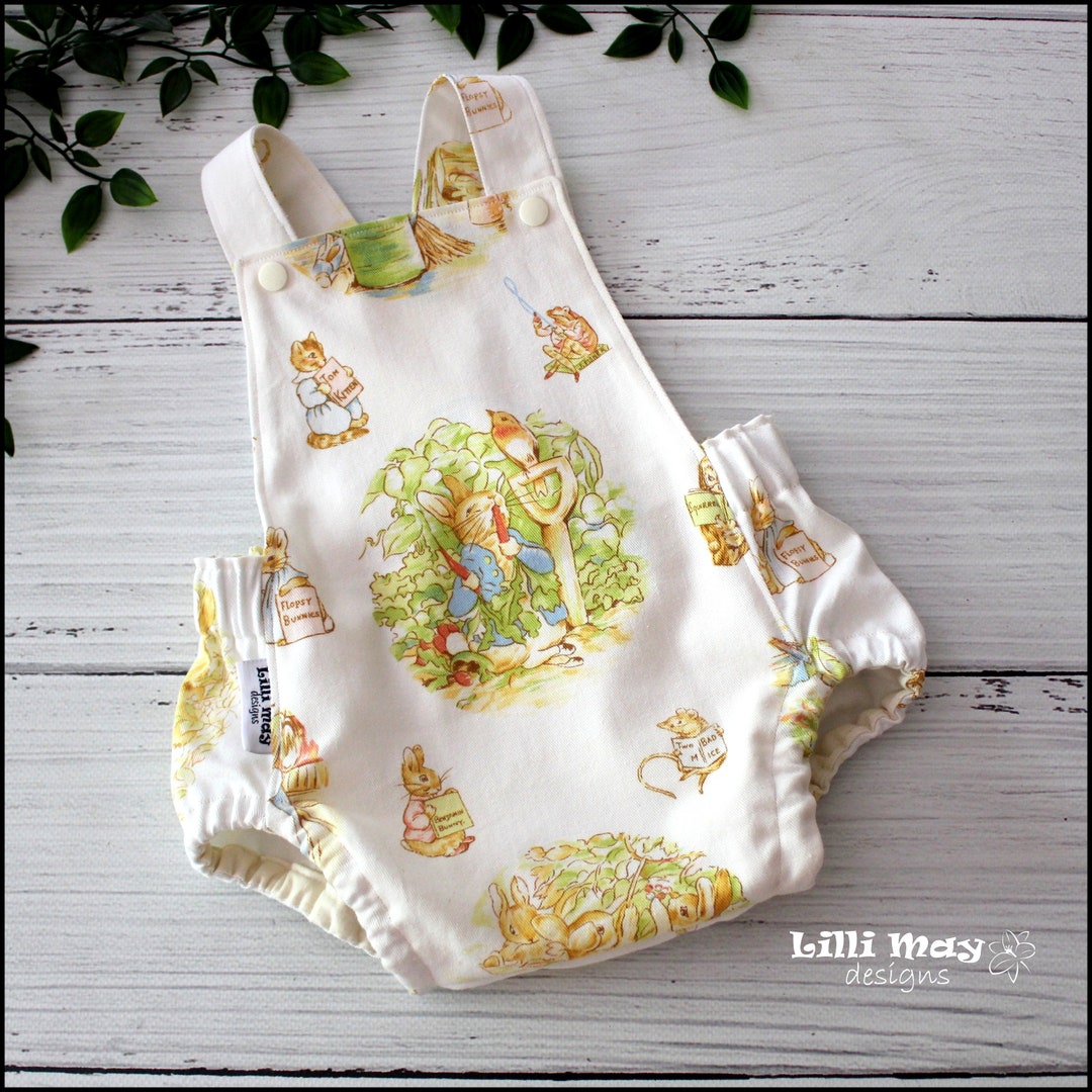 Peter Rabbit Theme Romper // Baby Romper // Boys Romper // Girls Romper ...