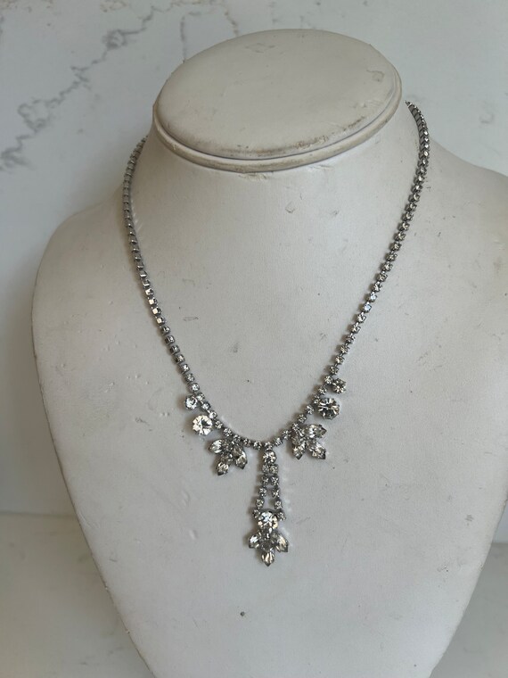 1950’s Vintage Rhinestone Gorgeous Drop Necklace - Gem