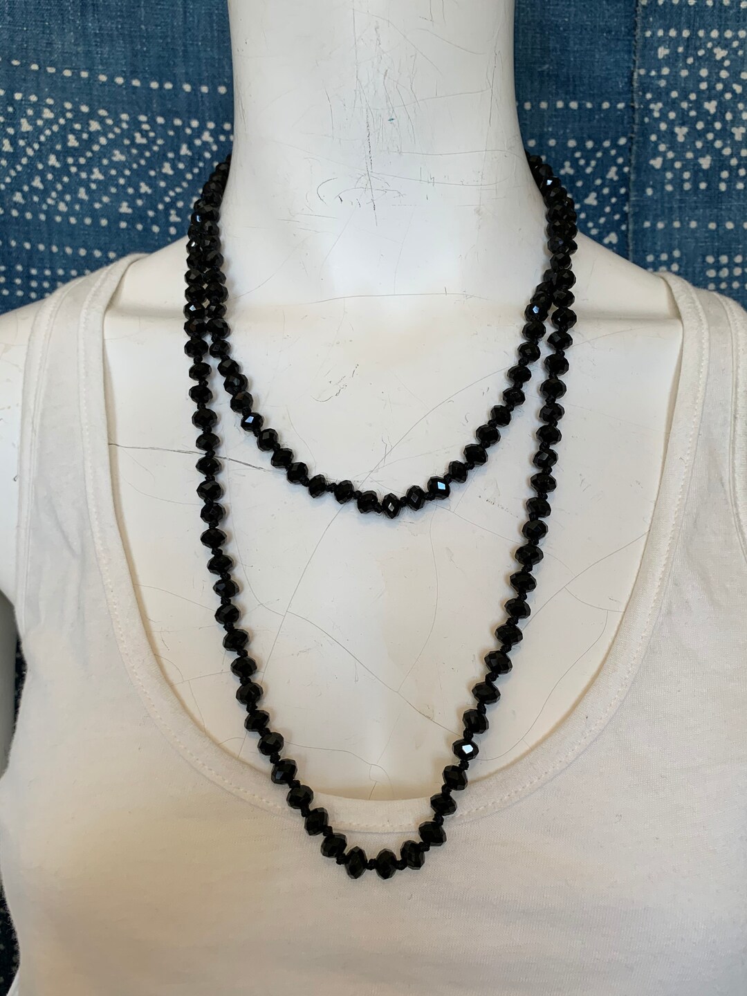 Gorgeous Antique Black Jet Bead Long Necklace - Etsy