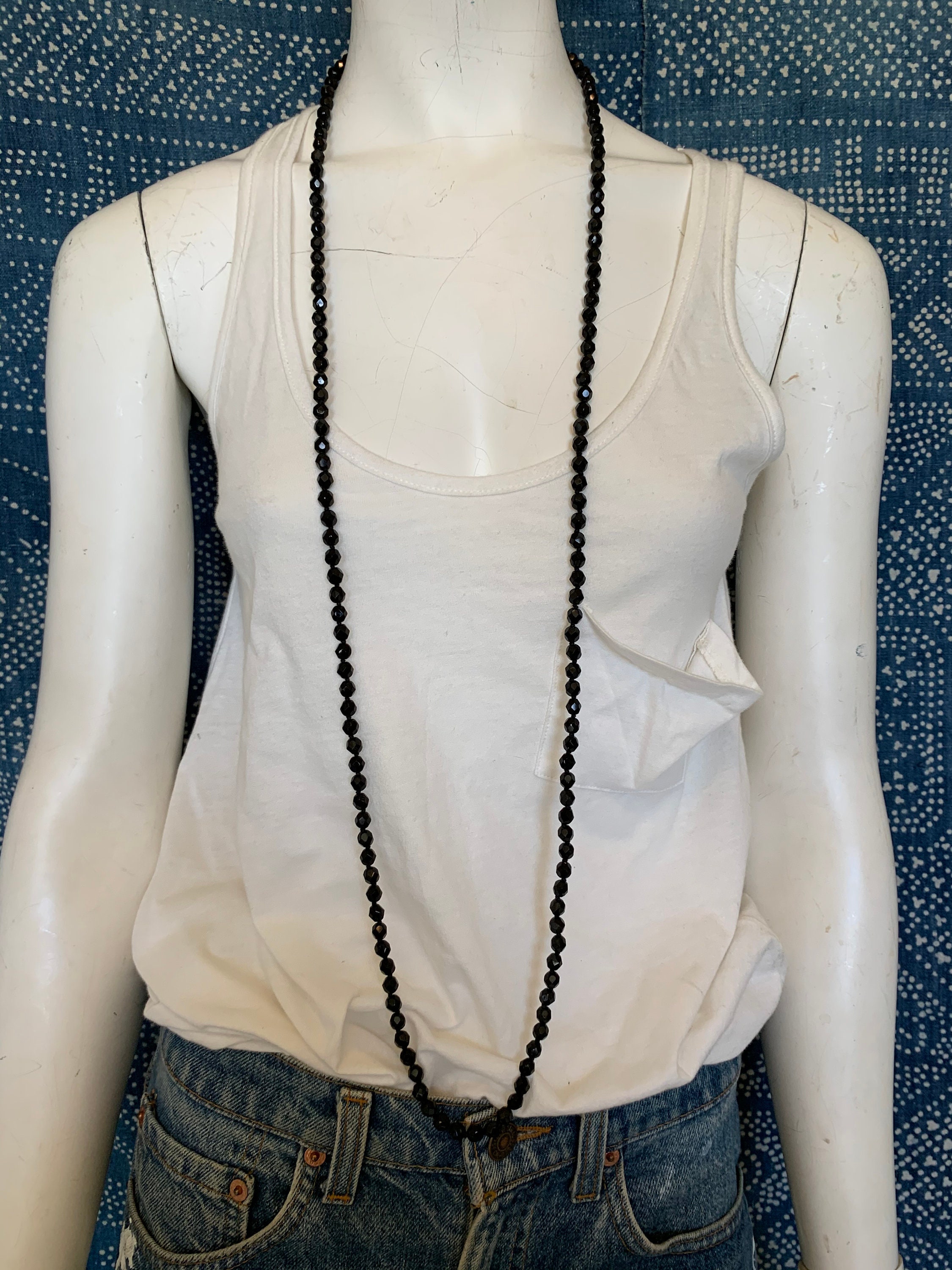 Gorgeous Antique Black Jet Bead Long Necklace - Etsy