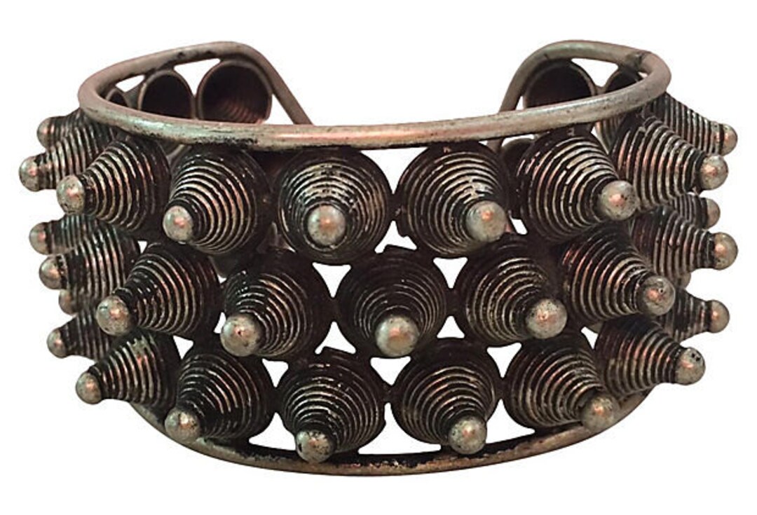 Tribal Conical Metal Cuff - Etsy