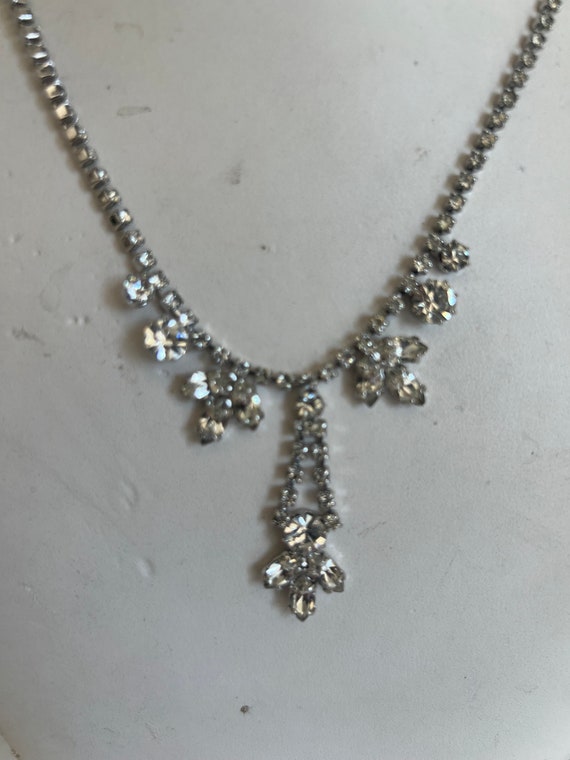1950’s Vintage Rhinestone Gorgeous Drop Necklace - Gem