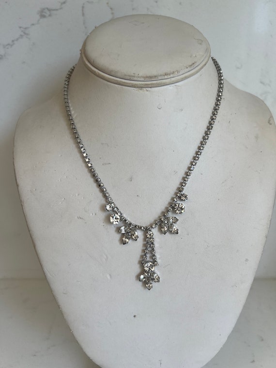 1950’s Vintage Rhinestone Gorgeous Drop Necklace - Gem