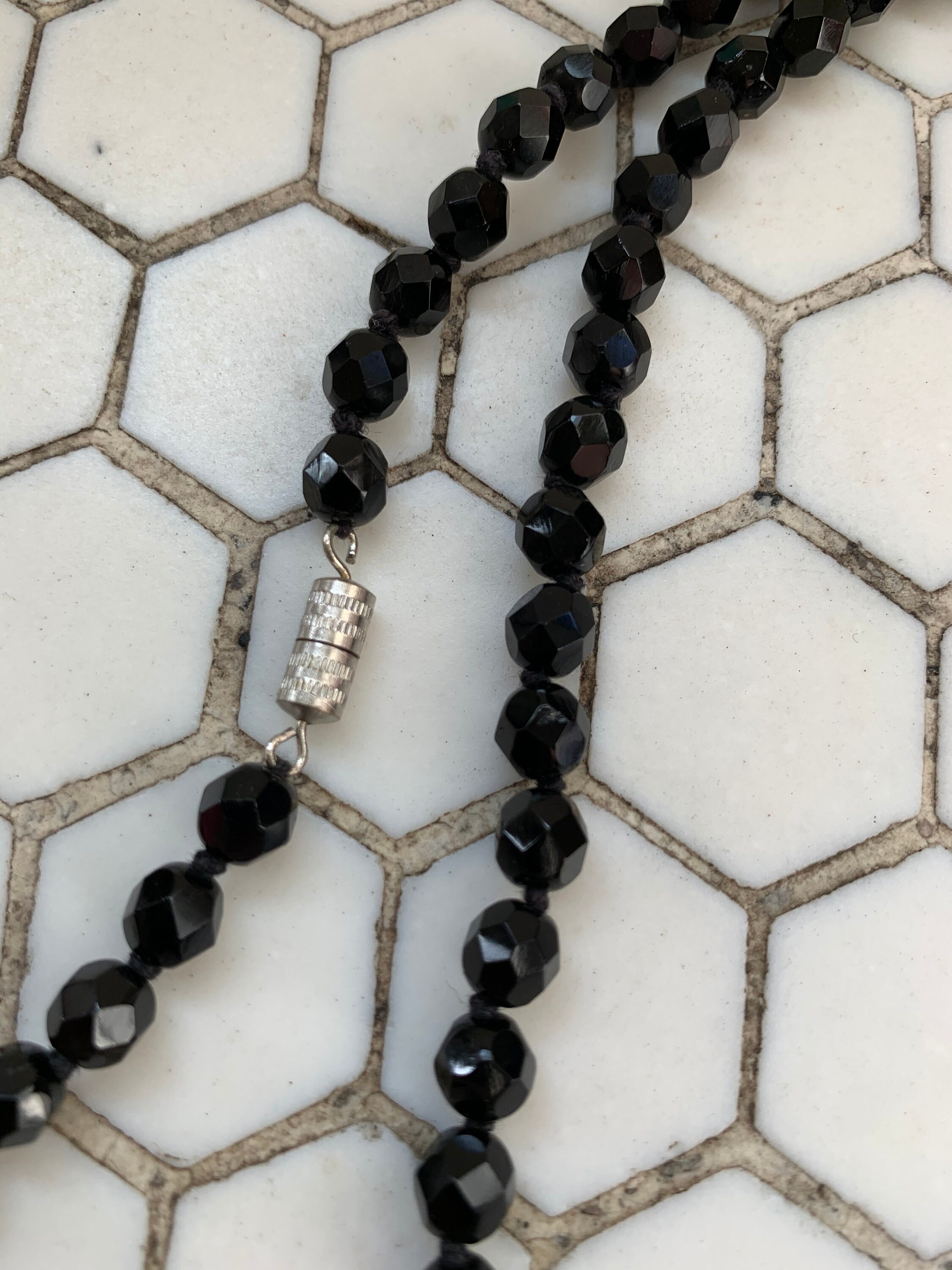 Gorgeous Antique Black Jet Bead Long Necklace - Etsy